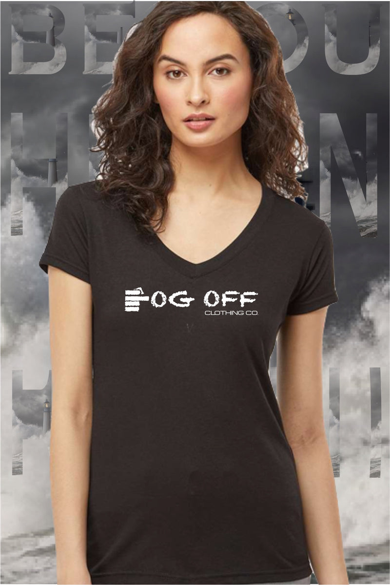 NEW FINGER LOGO WOMANS V-NECK T – Fog Off Clothing Co